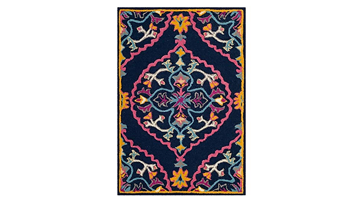 Safavieh Bellagio Rug - Modern Navy Blue Wool Accent Carpet