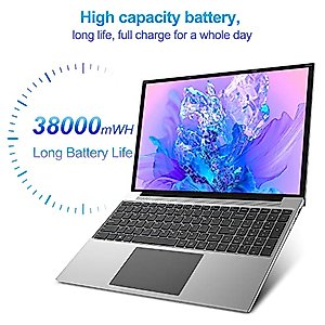 jumper Laptop, 16 Inch FHD IPS Display (16:10), Intel Celeron Quad Core CPU, 4GB DDR4 128GB Storage, Windows 11 Laptops Computer with Office 365 1-Year Subscription, Numeric Keypad, 4 Stereo Speakers.