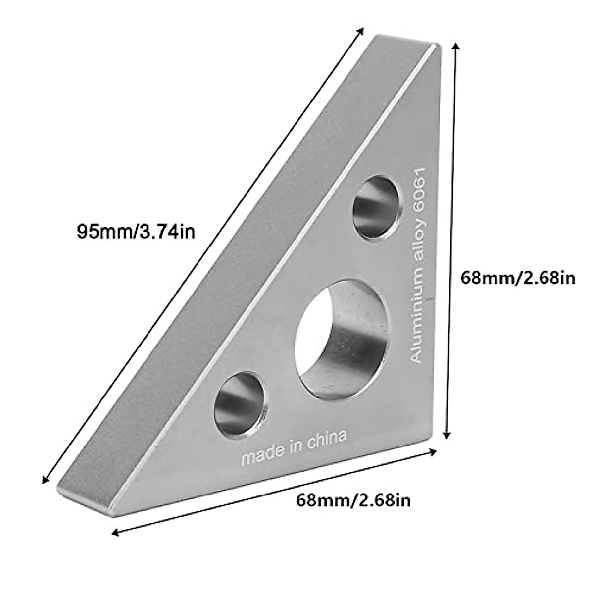 Qyebavge Aluminum Alloy Right Angle Ruler DIY Woodworking Measuring Gauge Triangle Tool with Clear Scale