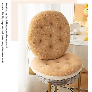 GZHOME Round Chair Pad,Soft Fluffy Seat Cushion Plush Thicken Seat Pad,Comfort Lambswool Chair Cushion Floor Pillow for Kitchen Home Office Dining Chair (40x40cm(16x16inch), Yellow)