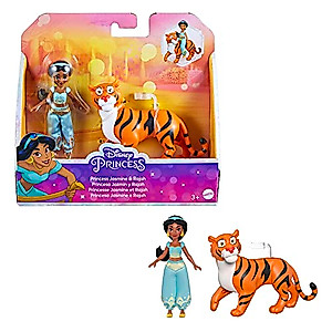 Mattel Disney Princess Jasmine Small Doll and Rajah Tiger Figure with Seat, from Mattel Disney Movie Aladdin