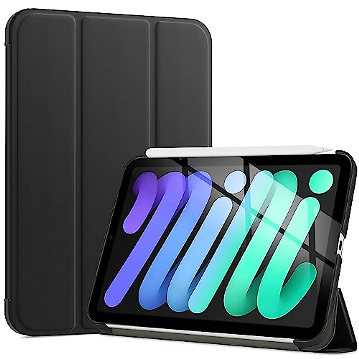 ProCase Smart Case for iPad Mini 6 8.3 Inch 2021 iPad Mini 6th Generation Case, Hard Back Cover Cases for 2021 iPad Mini 8.3" 6th Gen A2567 A2568 A2569 -Black