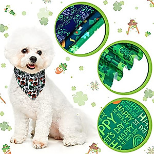 20 Pack St. Patrick's Day Dog Bandana Scarf Accessories Easter Spring Summer Holiday Dog Bandana Pet Triangle Scarf Soft Bib for Small Medium Large Girl Boy Dogs Pet Cat (Shamrock Patterns)