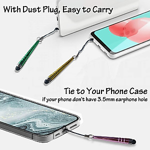 IC ICLOVER 10PCS Sharp Short Touch Screen Pen, Mini Stylus Pen with 3.5mm Jack Connector for iPhone 14/13/12/11/PRO/Max/PRO/Max/SE2/X/XS MAX, iPad Pro/Air/Mini, iPod, Kindle, Samsung S21/S20+/Note 20