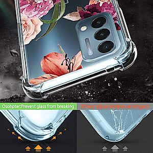 Osophter for Oneplus Nord N200 5G Case,Nord N200 5G Case with Screen Protector Flower for Girls Women Shock-Absorption Flexible TPU Rubber Phone Cases Cover for 1+Nord N200 5G(Purple Flower)