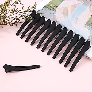 YISSION 12 PCS Hair Clips for Styling Sectioning, 3.1 Inch Matte Alligator No Crease Duck Billed Hair Clips, Hair Barrettes and Styling Accessories for Women Girls Black