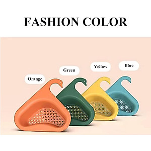 4 Pack Kitchen Sink Drain Basket Swan Drain Rack, Multifunctional Kitchen Triangular Sink Filter Swan Drain Basket for Kitchen Sink Hangs on Faucet Fits All Sink