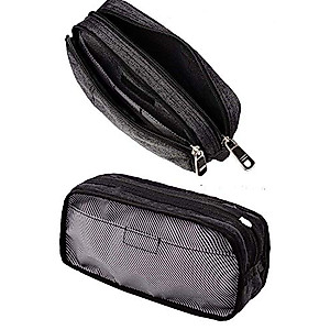 Pencil Case Large Capacity Pencil Bag Pouch with Durable Double Zipper by Only Warm for School office Heather Grey