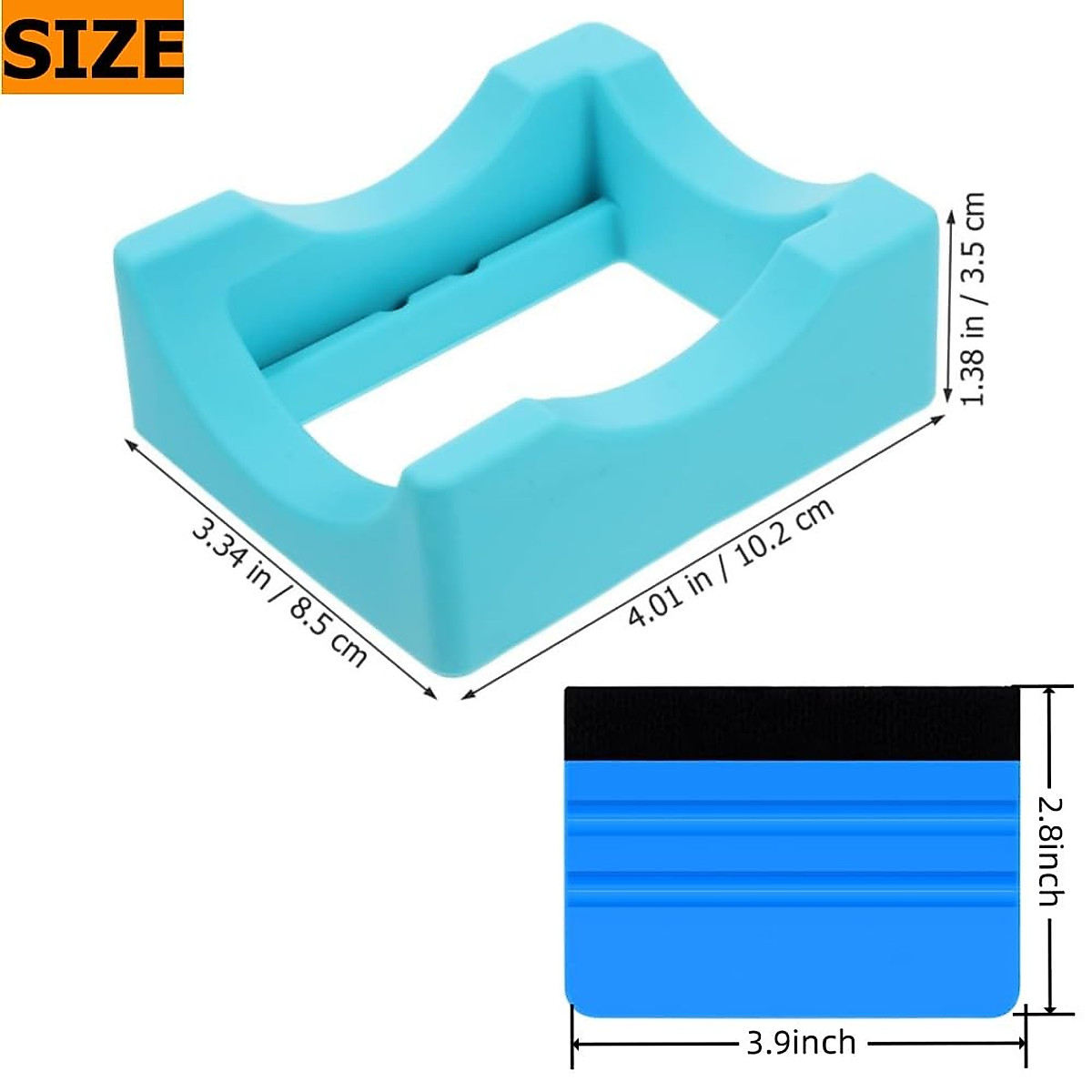 Sweetfamily Silicone Cup Cradle for Crafting Tumblers,Tumbler Cradle for Cups Mugs,Tumbler Holder for Keep Tumblers Coffee Cups Glass Cans in Place,with 1 Felt Edge Squeegee (Blue)