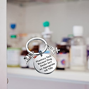 FOTAP Pharmacy Tech Gift Pharmacy Tech Drug Dealer Isn't Appropriate Keychain Pharmacy Student Gift Future Pharmacist Gift Lab Week Gift (Pharmacy tech key)