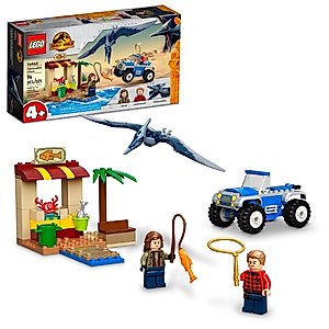 LEGO Jurassic World Pteranodon Chase 76943 Dinosaur Toy Set with 2 Minifigures and Buggy Car, Gift Idea for Kids 4 Plus Years Old