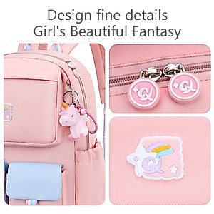 Girls Pink-Backpacks 17" Laptop Cute Bags Casual Travel Backpack For Women backpacks for girls