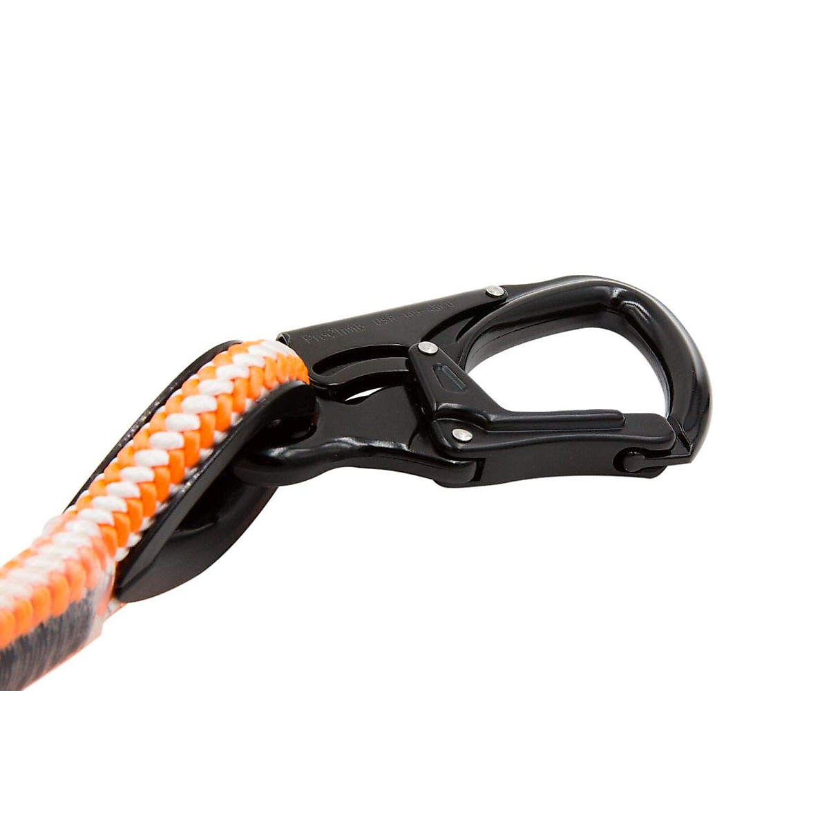 ProClimb Arborist Positioning Lanyard by Pelican Rope - 1/2 in x 10 ft Polyester Rope with Aluminum Snap Hook - Adjustable, High Visibility, ANSI/OSHA Certified for Work Positioning and Tree Climbing