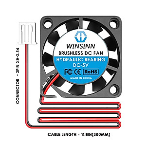WINSINN DC 20mm Fan 5V 2006 Hydraulic Bearing Brushless Cooling 20mmx6mm 2PIN (Pack of 2Pcs)