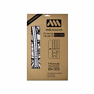 All Mountain Style Honeycomb High Impact Frame Guard Extra Semi-Transparent - Bike Frame Protector Supports Universal Fitting - Helps Protect Your Bike from Scratches, Chips and Dings (Ronin/ Black)