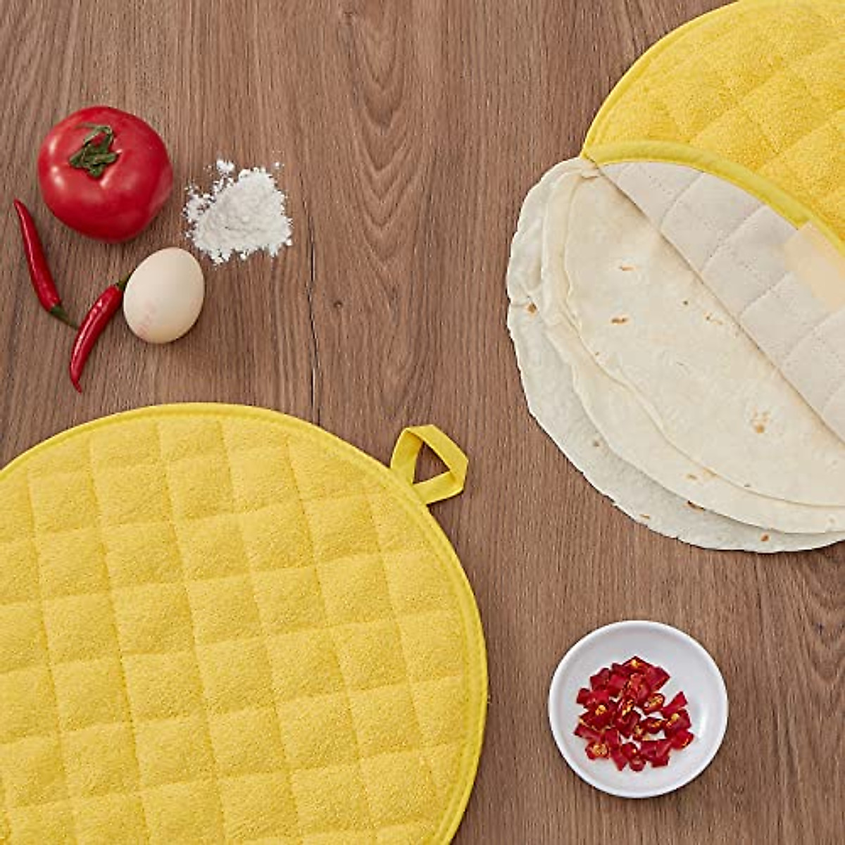 Lifaith ortilla Warmer,Tortilla Server,Pancake Keeper,Size 12” High Density Fabric Keep Warm,Bag to Keep Food Warm (Yellow) …