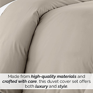 Southshore Fine Living, Inc. Premium Collection Oversized King Duvet Cover Set, Soft Duvet Cover 3-Piece, Two Matching Shams (108 in Wide x 98 in Long), Taupe, King/California King
