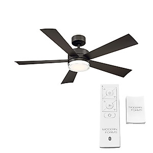 Wynd Smart Indoor and Outdoor 5-Blade Ceiling Fan 52in Bronze with 3000K LED Light Kit and Remote Control works with Alexa, Google Assistant, Samsung Things, and iOS or Android App