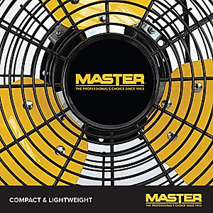MASTER 20 Inch Industrial High Velocity Floor Fan - Direct Drive, All-Metal Construction with Steel-Coated Safety Grill, 3 Speed Settings (MAC-20F)