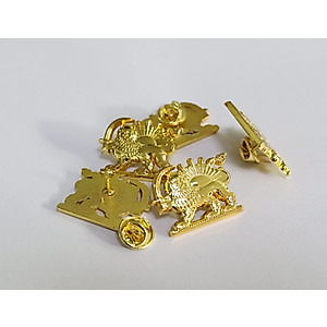 6-Pack Persia Iran Flag Lapel pins Bulk Metal Old Persian Iranian Lion Sun and Crown pin Souvenir Series Gifts