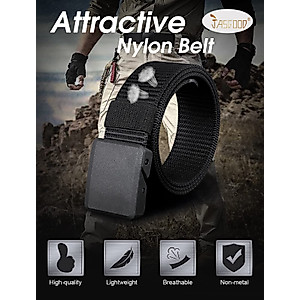 JASGOOD Nylon Canvas Breathable Military Tactical Men Waist Belt With Plastic Buckle