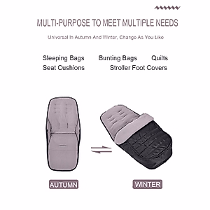Outdoor Stroller Bunting Bag, Universal 3 in 1 Winter Outdoor Tour Toddler Universal Stroller Sleeping Bag, Cold-Proof Detachable&Temperature Regulation Footmuff for Stroller (Black)