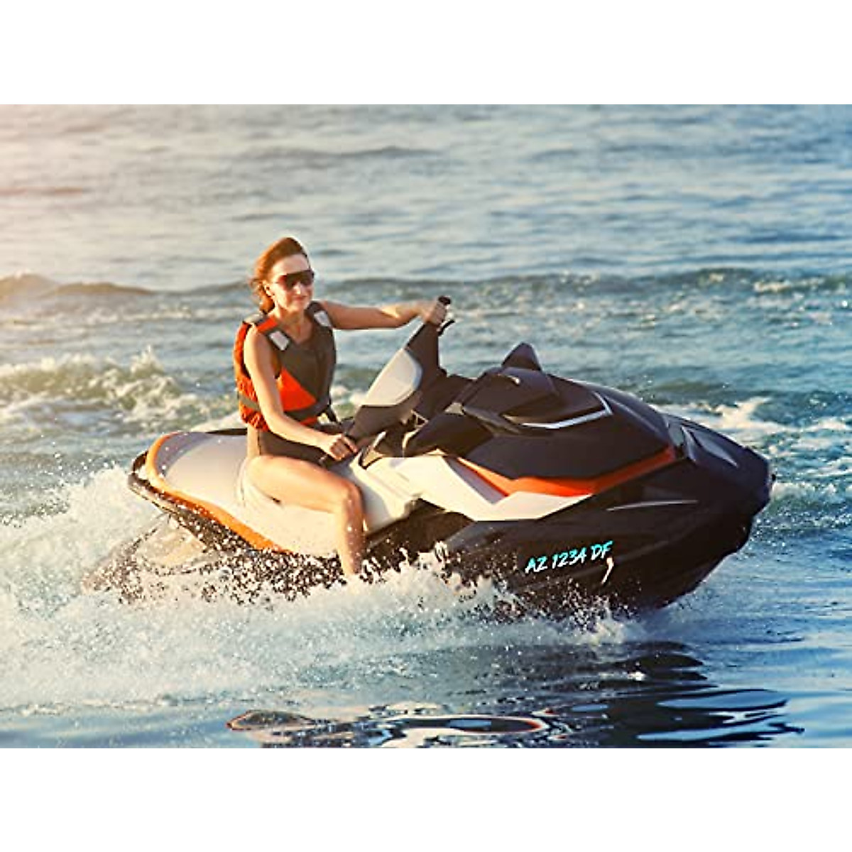 VulgrCo 2 Pack Pair Boat Registration Numbers Custom Personalized State Watercraft Vinyl Decal Sticker Tag Reg Number Lettering Premium Gradient Print