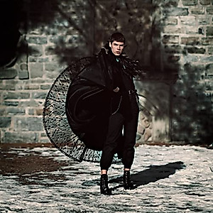 HOMELEX Black Witch Feather Collar Crow Shawl Costume Halloween Swan Wings Accessories Cape for Women