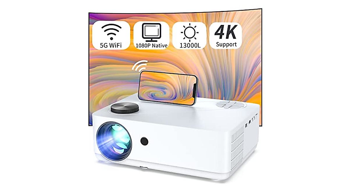 YZQ 5G WiFi 1080P Projector with 4K Support - Perfect for Home ...