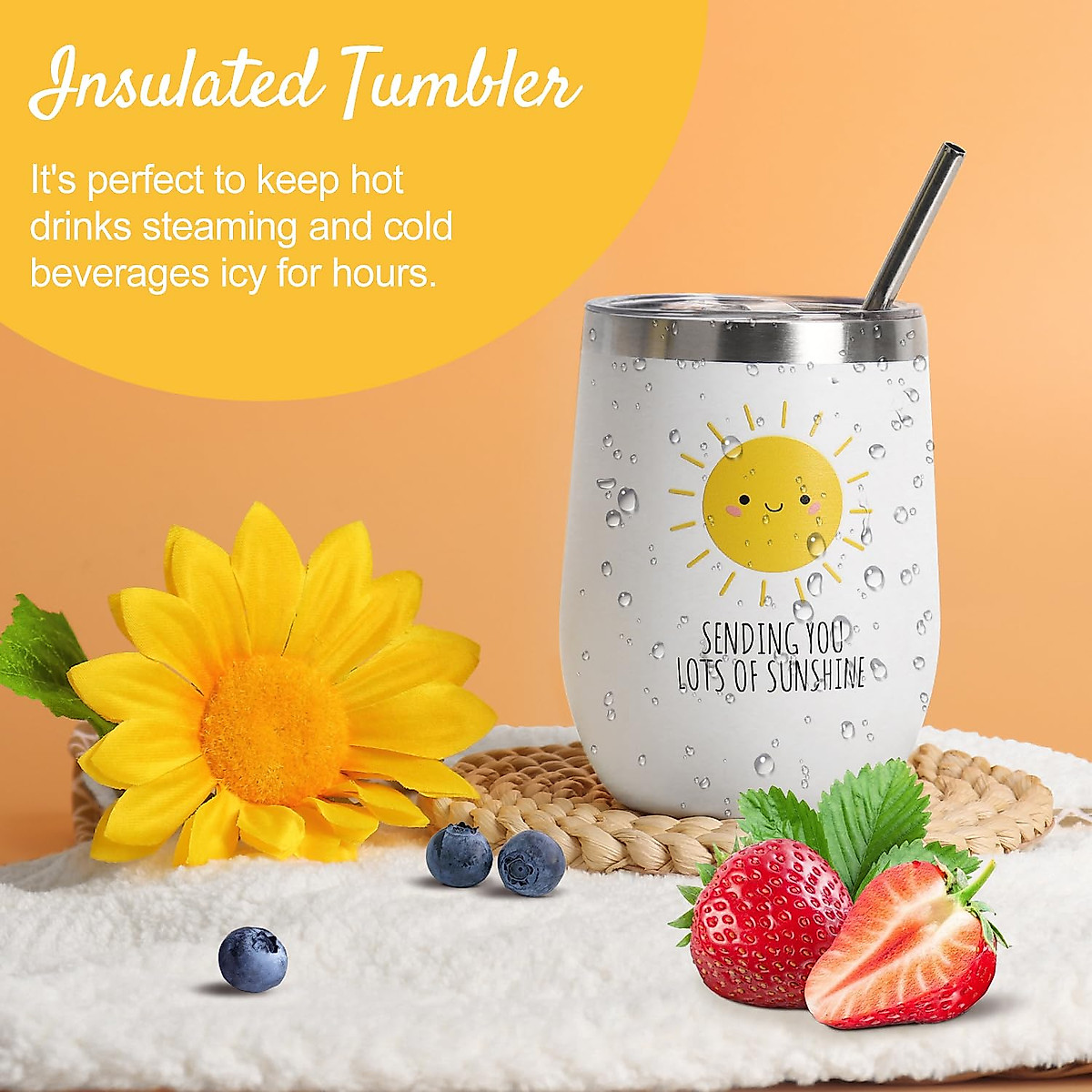 Sunflower Gifts for Women, Unique Birthday Gifts Box Get Well Soon Self Care Gifts Basket with Blanket Tumbler Candle for Daughter Sister Mom Best Friend, Sending Sunshine for Her