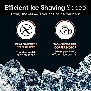 Tartle Kitchen - Stainless Steel Dual Blade Ice Shaver Snow Cone Maker Machine - Summer Parties & Refreshing Treats - Durable Easy to Use & Clean - Ideal for Catering, Restaurant & Commercial Kitchens