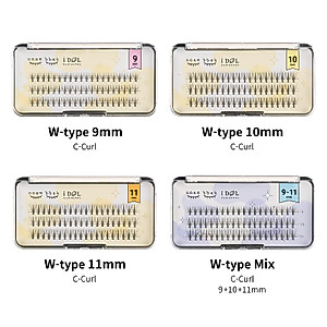 CCAMBBAK I-dol Looks So Natural False Eyelashes Handmade Lightweight Individual Lashes Extension Lengthening Wisps Authentic K-Beauty Fake Eyelashes (A type 9-11mm mix (Black))