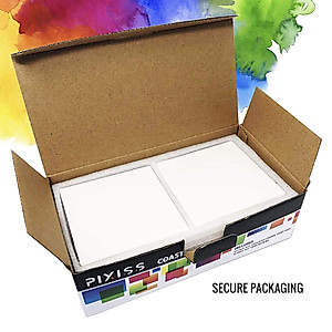 12 Pack Ceramic Tiles for Crafts Coasters, Round White Tiles Unglazed 4-Inches with Cork Backing Pads, for Alcohol Ink or Acrylic Pouring, DIY Make Your Own Coasters, Mosaics, Painting Projects