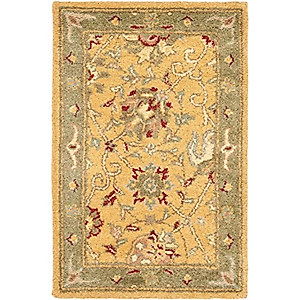 SAFAVIEH Antiquity Collection 2'3" x 4' Gold AT21C Handmade Traditional Oriental Premium Wool Accent Rug