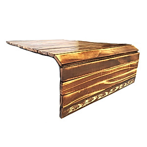 NeoTrove Sofa Arm Tray for Flat Armrest Hand Carved in Natural Textured Wood (Not Suitable for Rounded Sofa Arms)