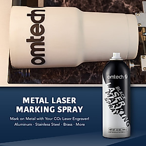 OMTech Laser Marking Spray, Metal Laser Marking Fluid for CO2 Laser Engravers, 3×13oz Aerosol Spray for Black Laser Engraving Metal, Laser Ink for Aluminum Stainless Steel Brass(3 pack)