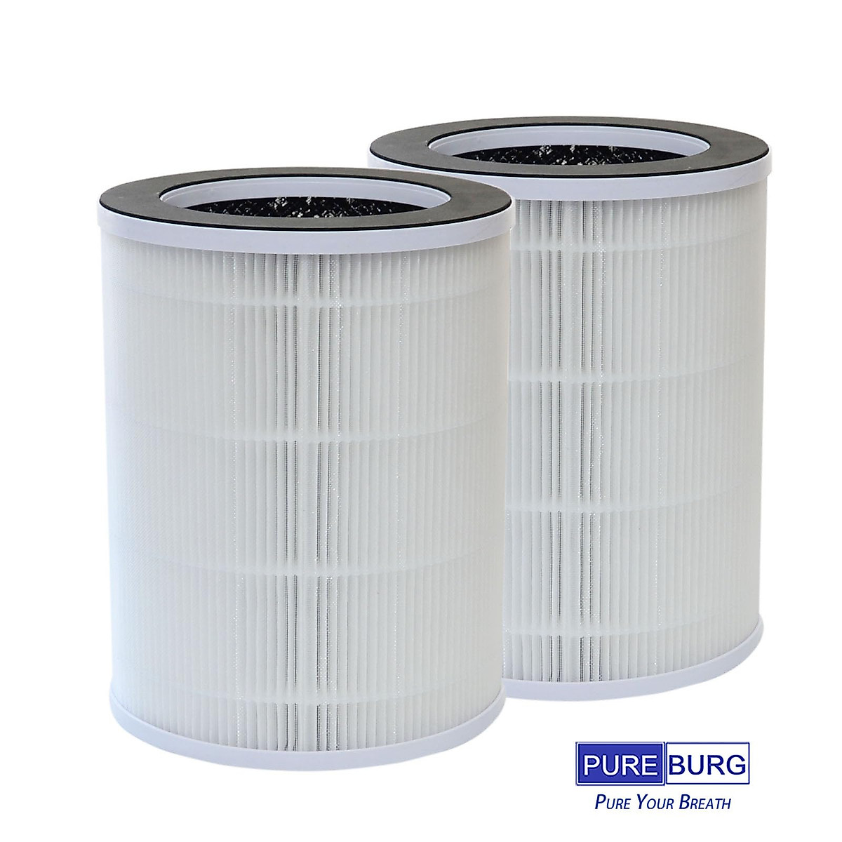 PUREBURG P100 Replacement True HEPA Filters Compatible with Welov P100 / P100 Pro Air Purifier P100-RF,H13 4-Stage Filtration Activated carbon 2-IN-1 Air Clean Dust VOCs Odor,2-Pack