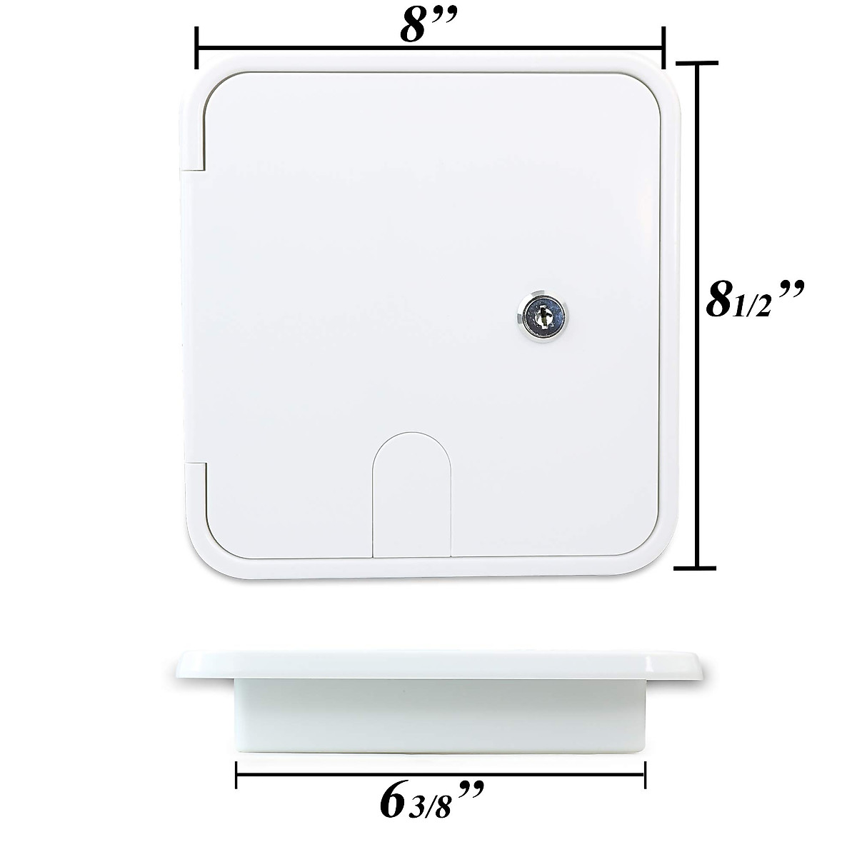 RV Camper Trailer Motorhome Power Cord Hatch Electrical Access Door (White-1801LW)