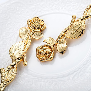 Mezchi Wedding Cake Knife and Server Set, Gold Cake Cutting Set for Wedding, Vintage Rose Wedding Cake Cutting Set for Birthday, Party, Anniversary, Cake, Pie, Pizza