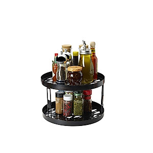 Gourmet Basics by Mikasa Haven 2-Tier Lazy Susan, Black