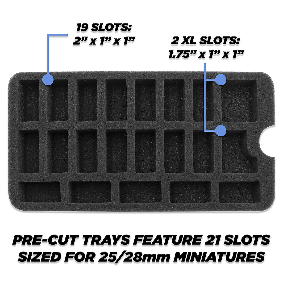 CASEMATIX Miniature Storage Hard Shell Figure Case - 105 Slot Figurine Carrying Case with Customizable Foam Tray Compatible with Warhammer 40k, DND & More!