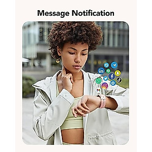 AGPTEK Smart Watch for Women(Answer/Make Calls) - Smartwatch for Android iOS Phones with Heart Rate Sleep Monitor Step Counter, Fitness Tracker Watch with 100+ Sports Modes, Pink