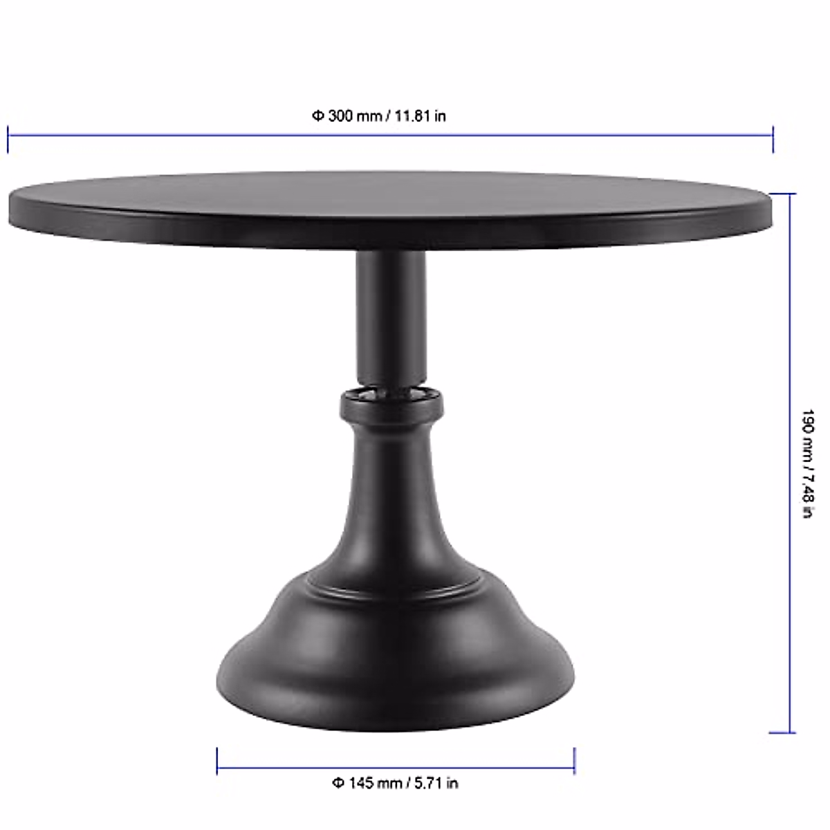 FUNSUEI 12 Inch Round Metal Cake Stand, Detachable Metal Cupcake Stand, Dessert Display Plate for Weddings, Tea Parties, Birthday Parties and Other Celebrations, Black