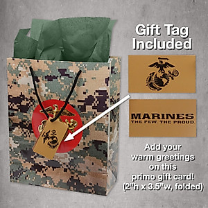 Havercamp U.S. Marines Gift Bag (1) USMC Gift bags feature Official Marines Coat of Arms Insignia and Eagle & Globe Insignia. Veterans Gift Bags, Marine Decorations for Party (Military Camo)