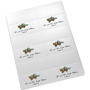 Christmas and Holiday Pine Boughs Printable Place Cards, Set of 60 (10 Sheets), Laser & Inkjet Printers - Wedding, Party, Dinner, and Special Events - Made in the USA