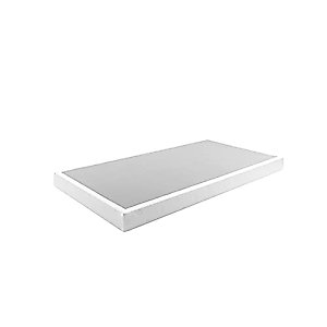 Panana 5 Inch Metal Box Spring Bed Base/Heavy Duty Steel with Fabric Cover/Mattress Foundation/Wooden Frame Easy Assembly,Twin,White
