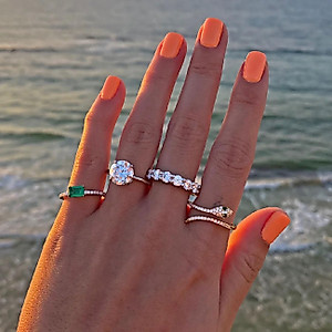 Michooyel S925 4x6mm Lab-created Emerald Engagement Ring Sterling Silver Ring Cubic Zirconia Fine Jewelry For Women