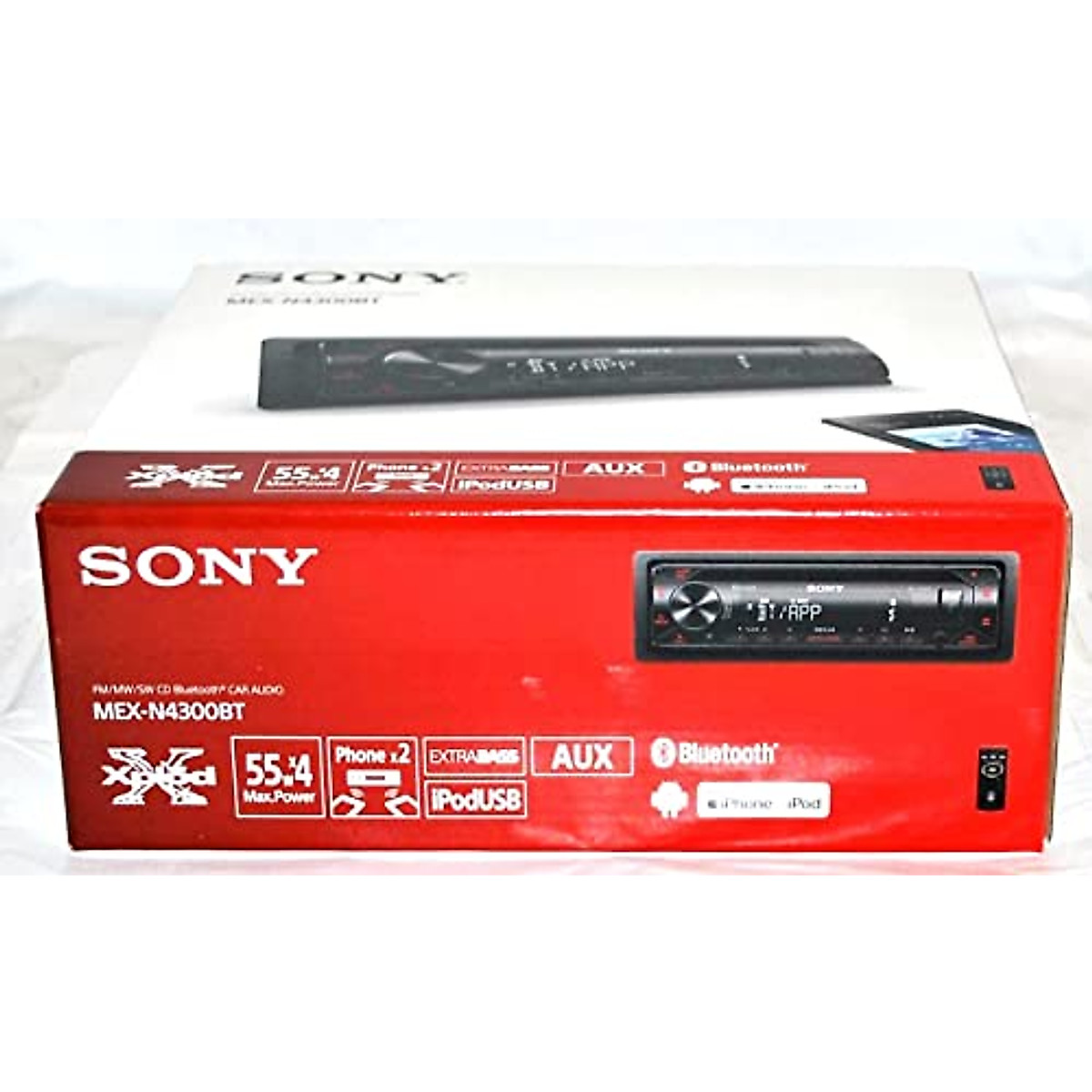 Sony MEX-N4300BT Built-in Dual Bluetooth Voice Command CD/MP3 AM/FM Radio Front USB AUX Pandora Spotify iHeartRadio iPod / iPhone Siri and Android Controls Car Stereo Receiver (Renewed)