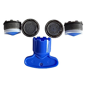 1.5GPM Faucet Replacement Part Insert Filter, Restrictor Aerator, 4Pieces 18.5mm Faucet Aerator Tap Aerators with 1 Faucet Aerator Wrench