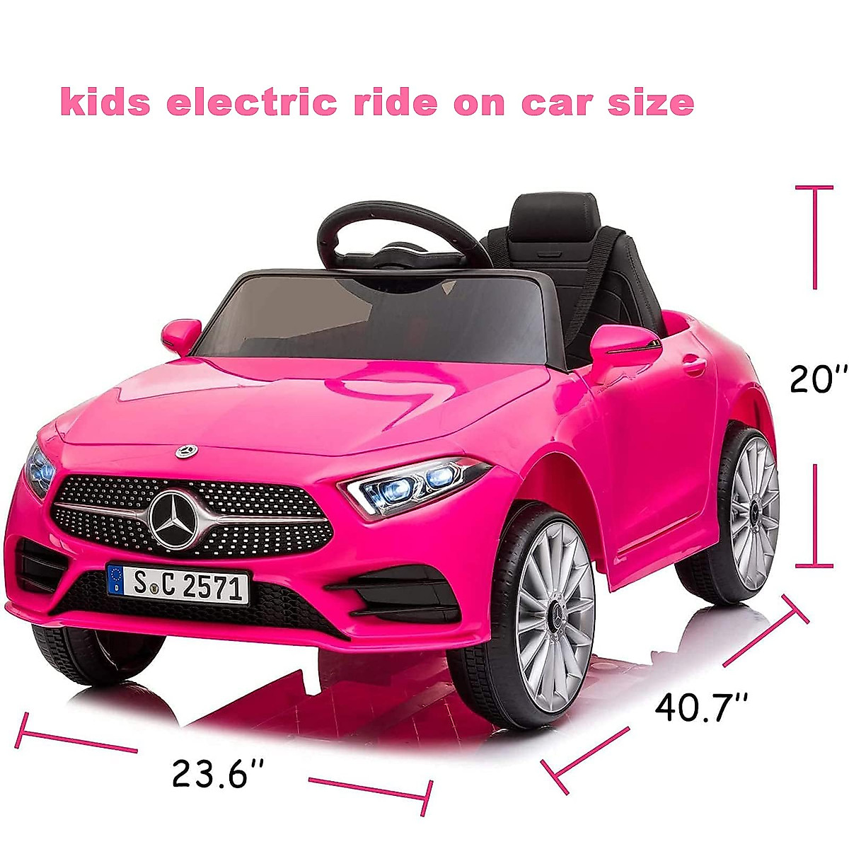 FXIONA Kids Electric Cars for Toddler Ride On with Parent Remote Control Vehicles for Girl and Boy Ride in 12V Battery Power 4 Wheels Mercedes Benz Big Toys Baby Toddler Car Music Light 3 Speed(Pink)